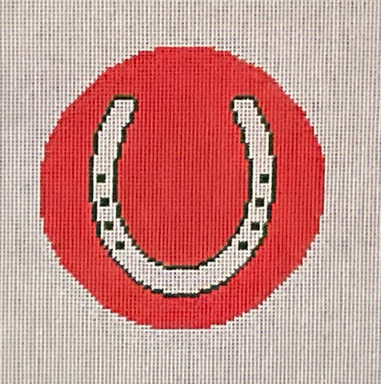 Horseshoe on Coral Round – STITCH